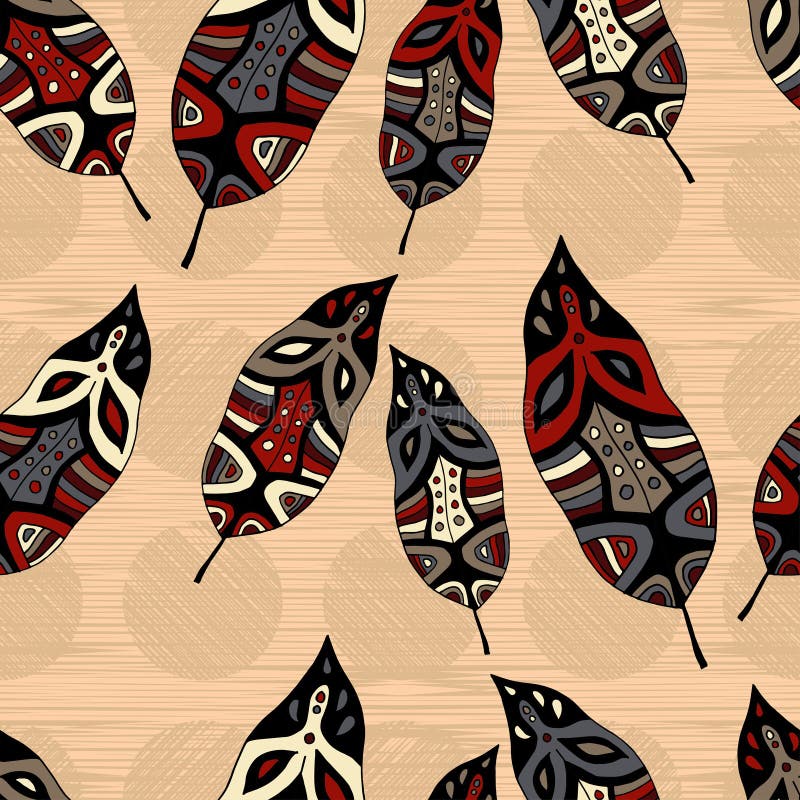 Seamless Background with Decorative Feathers. Cloth Design, Wallpaper ...