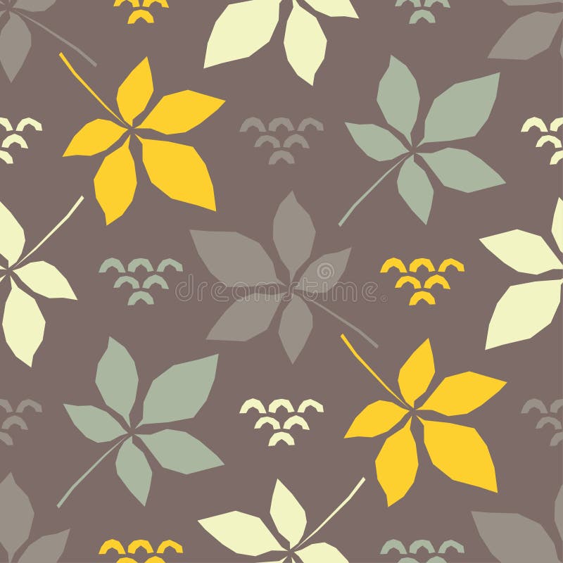 Seamless Background with Decorative Modern Leaves Stock Illustration ...