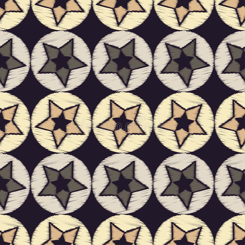 Seamless Background with Decorative Stars. the Star in the Circle ...