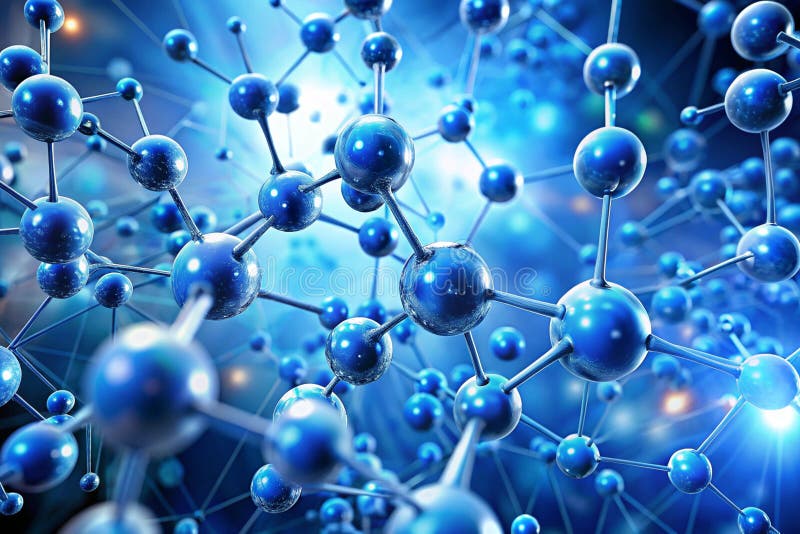 Particle Seamless Background on Blue Science Concept - 3D Rendering ...