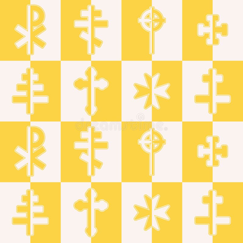 Different Crosses Drawn on a Gradient with Different Colors. Stock ...