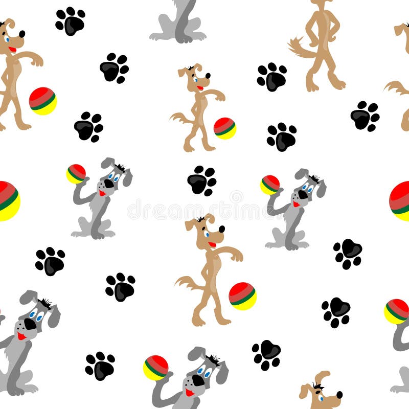 Seamless Background with Dogs. Vector Illustration Stock Vector ...