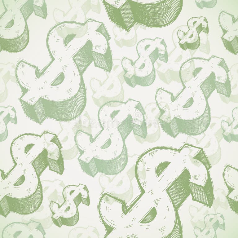 Seamless Background with Dollar Signs Stock Vector - Illustration of ...