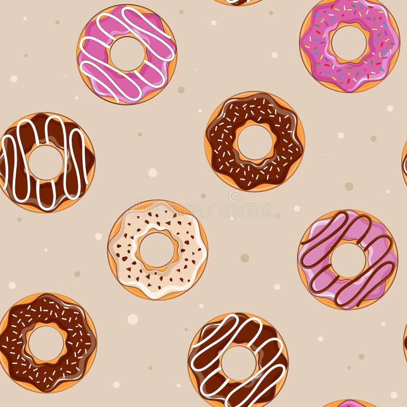 Seamless Background With Donuts Vector Illustration A Simple Pattern