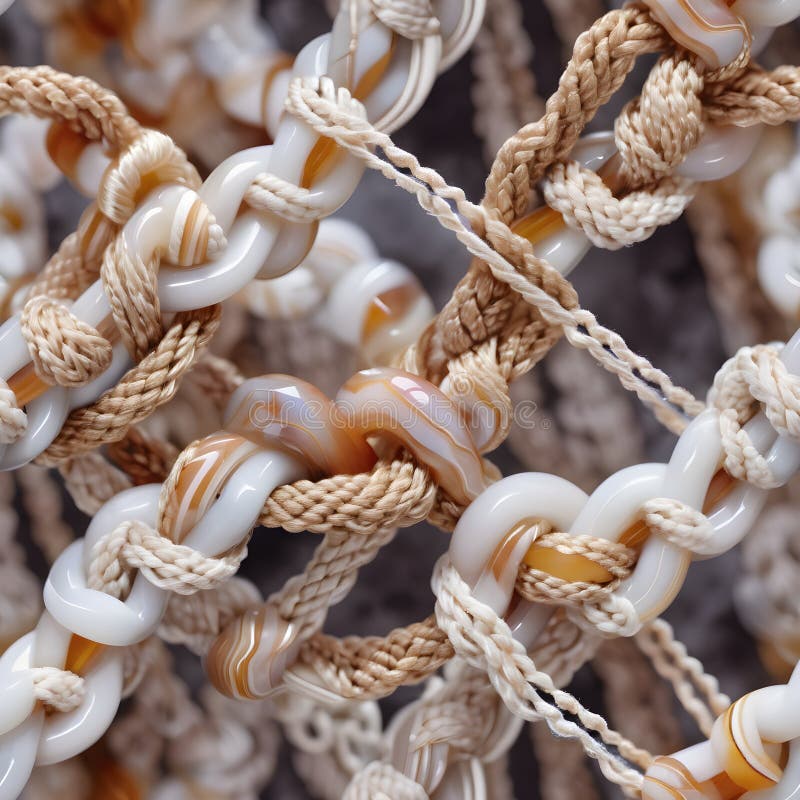 Seamless Background Macrame, Ropes, Knots. Seamless Pattern Connecting ...
