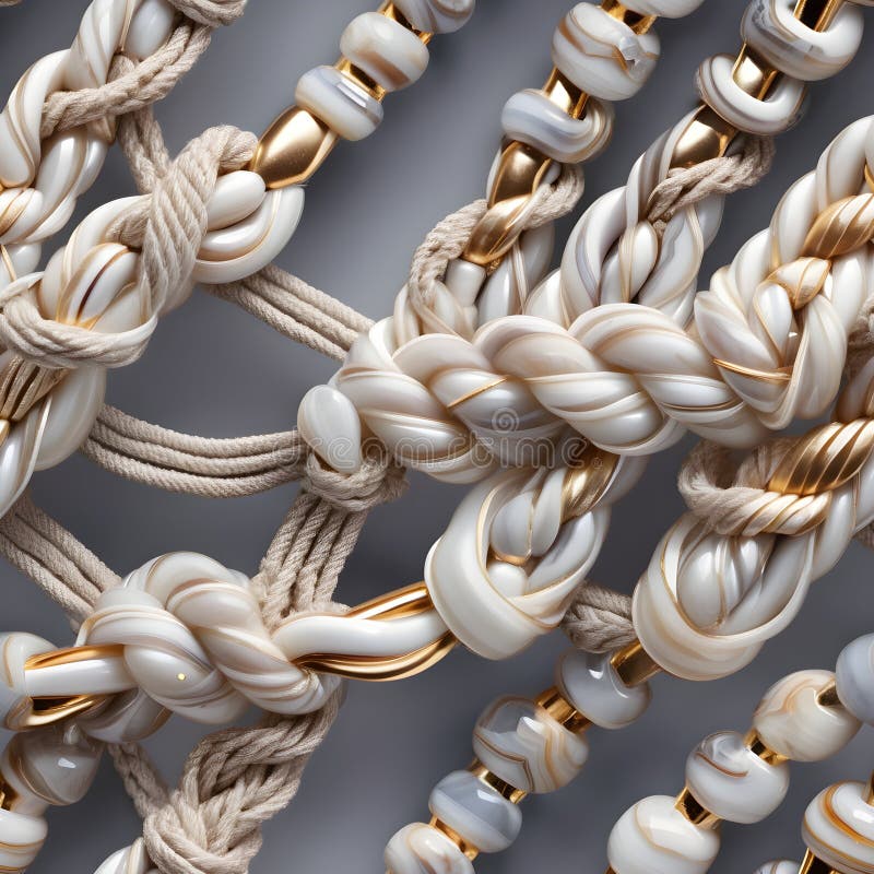 Seamless Background Macrame, Ropes, Knots. Seamless Pattern Connecting ...