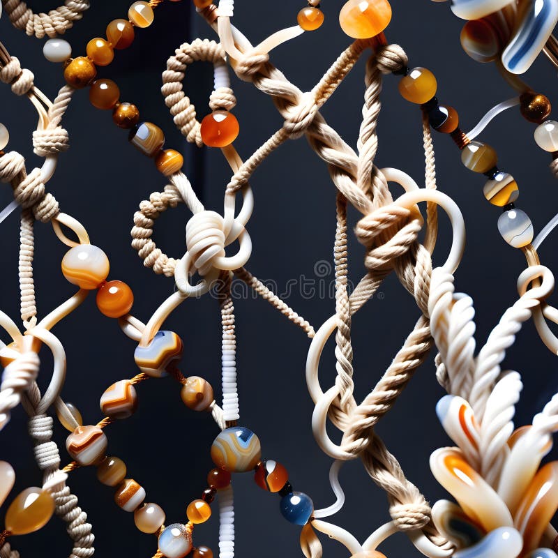 Seamless Background Macrame, Ropes, Knots. Seamless Pattern Connecting ...