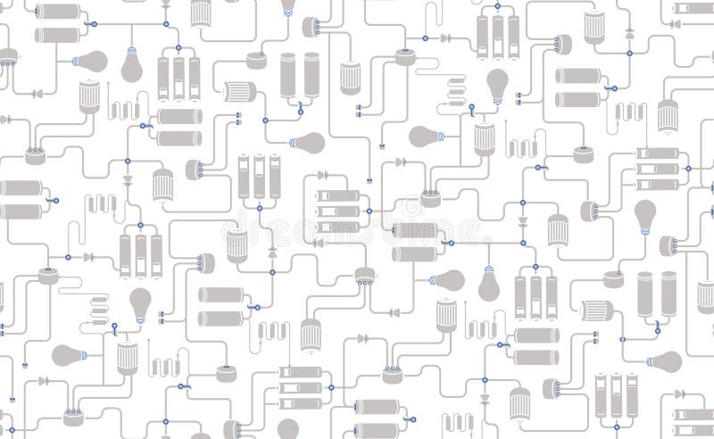 Seamless Background of Electrical Scheme Stock Vector - Illustration of ...