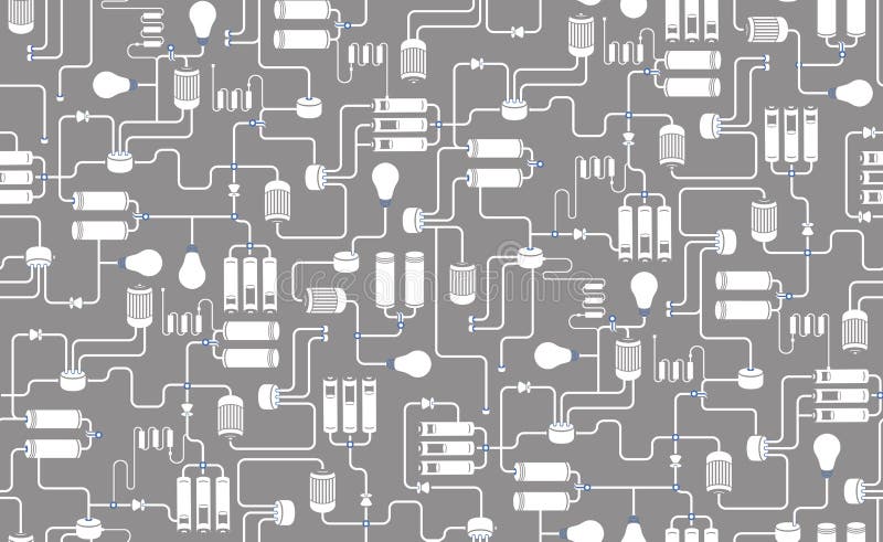 Seamless Background of Electrical Scheme Stock Vector - Illustration of ...