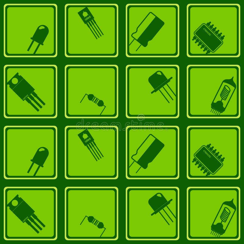 Seamless Background with Electronic Components Icons Stock Vector ...