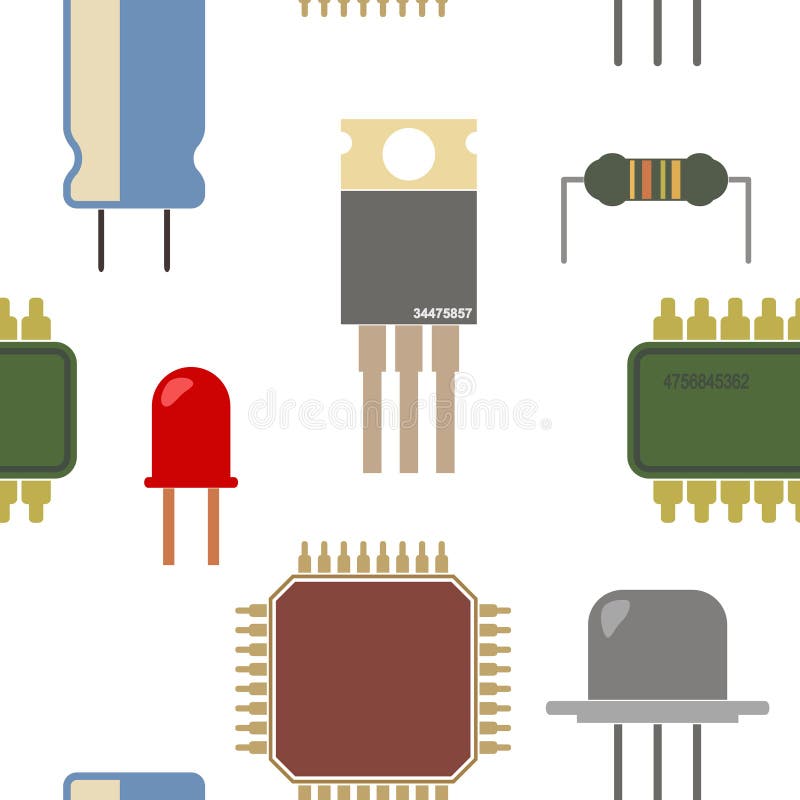 Pc Components Icons. Processor Ssd Cpu Power Adapter Ram Memory and Hdd ...
