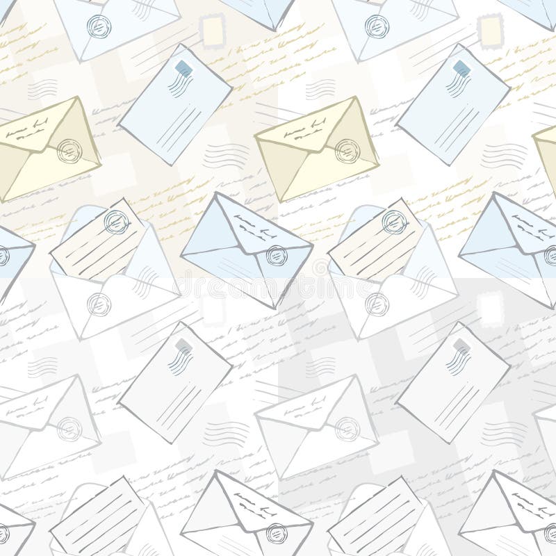Seamless Background with Envelopes Stock Vector - Illustration of card ...