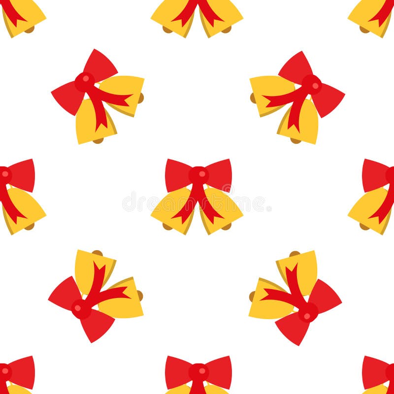 Seamless Background Festive. Christmas Bells. Flat Style. Stock ...