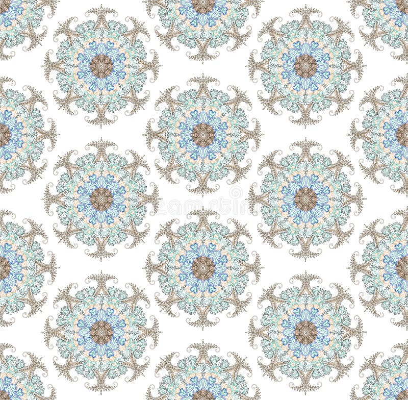 Ornamental Round Seamless Lace Pattern Stock Vector - Illustration of ...