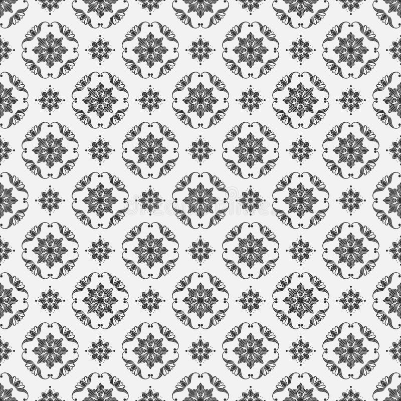 Seamless Illustration with Floral Patterns, Vintage Dark Patterns on ...