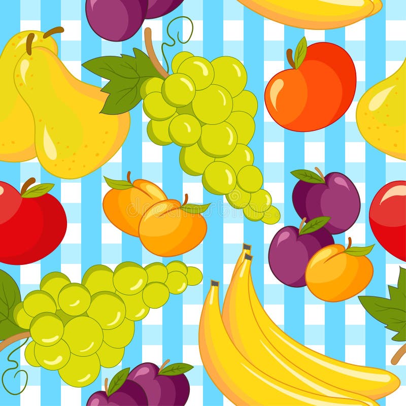 Seamless Background with Fruit. Stock Vector - Illustration of ...