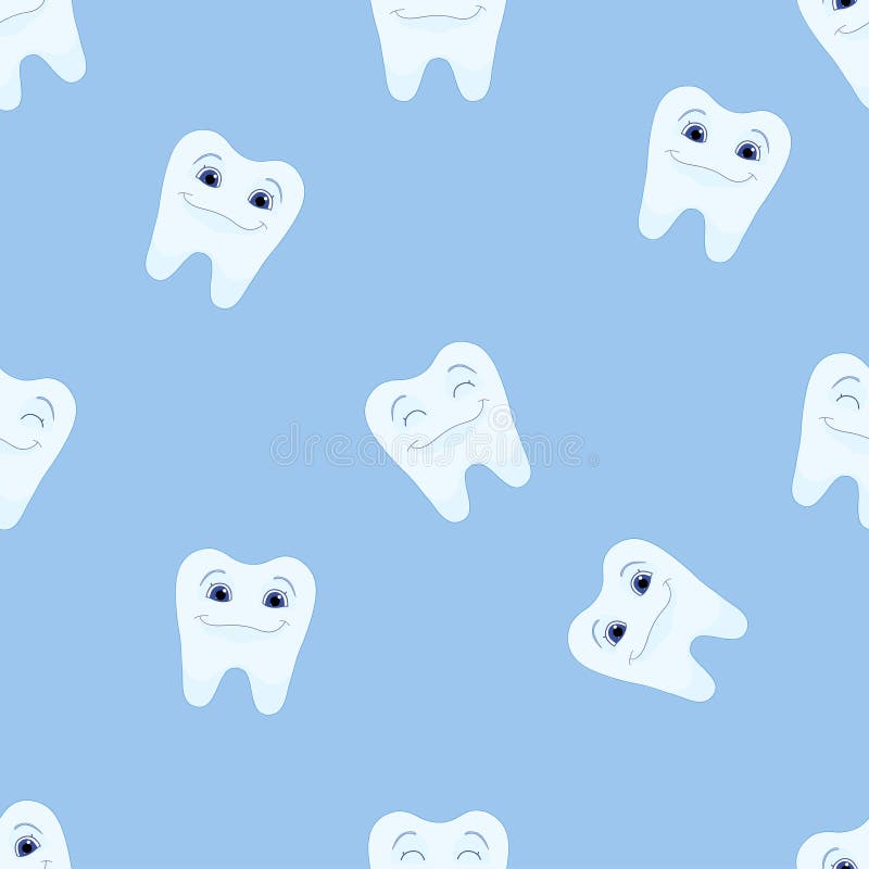 Seamless baby teeth care stock vector. Illustration of design - 34015413