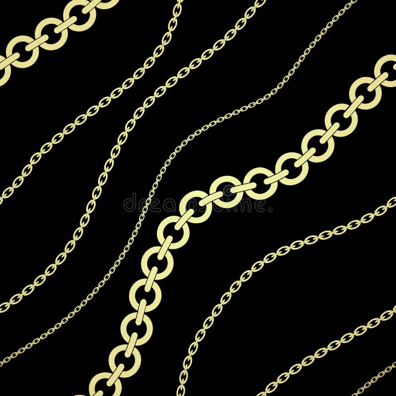 Seamless Background With Gold Chains Black And Gold Pattern Stock