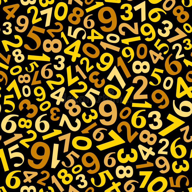 Seamless Background with Gold Numbers on Black Stock Vector ...