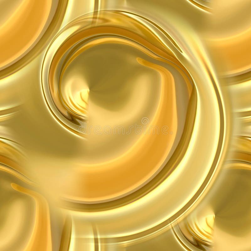 Seamless Background with a Golden Round Vortex on a Yellow Background ...