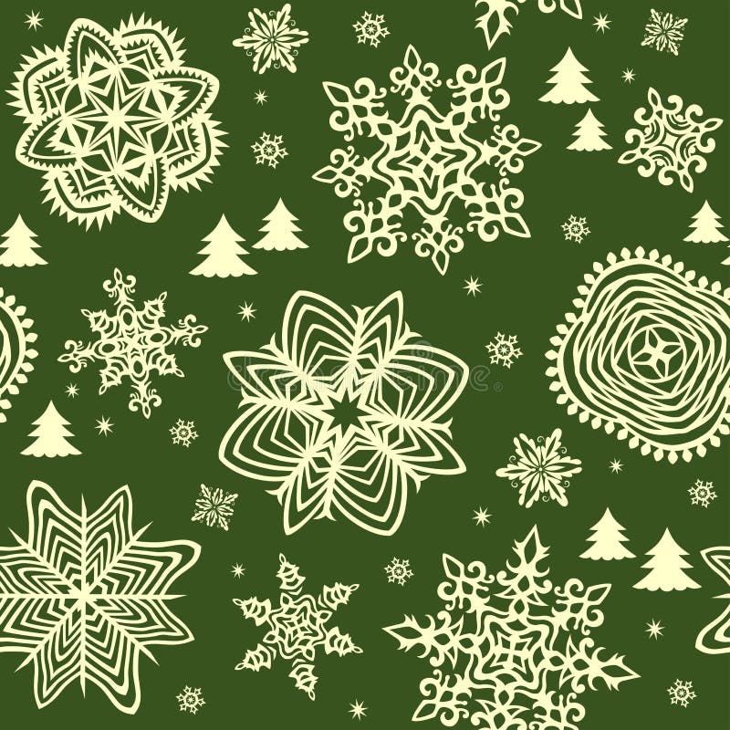 Seamless Background with Golden Winter Print Stock Vector ...
