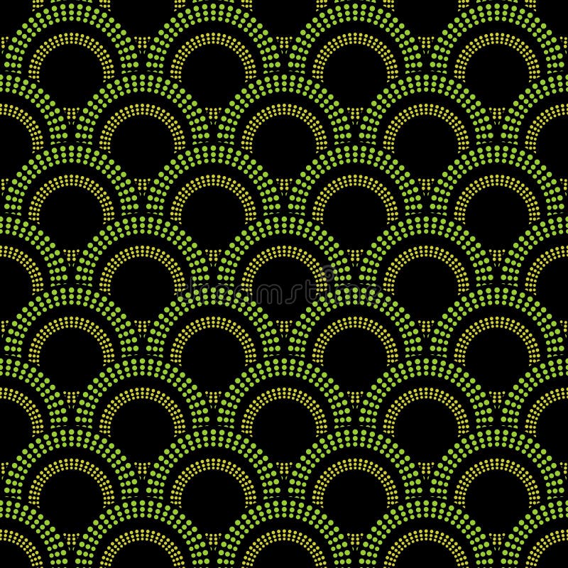 Seamless Background with Green Overlapping Circle Patterns Stock Vector ...