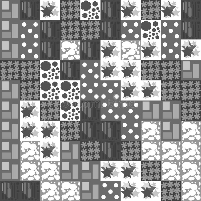 Seamless Background of Grey and White Squares with Different Patterns ...