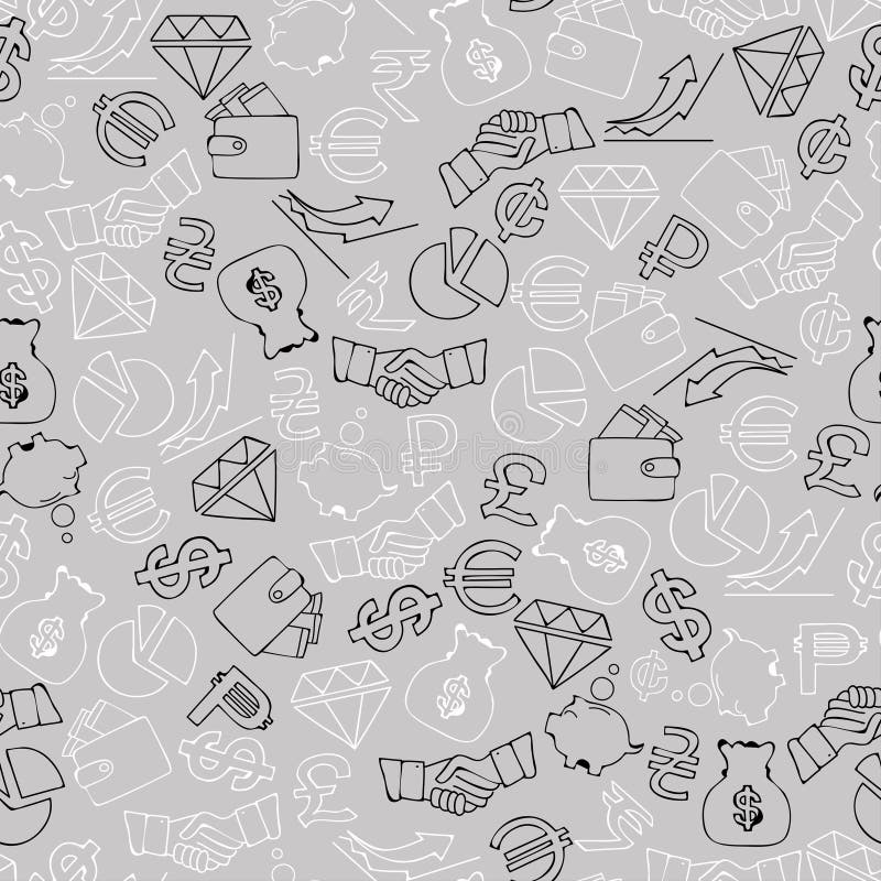 Business and Finance Seamless Pattern. Background Stock Vector ...