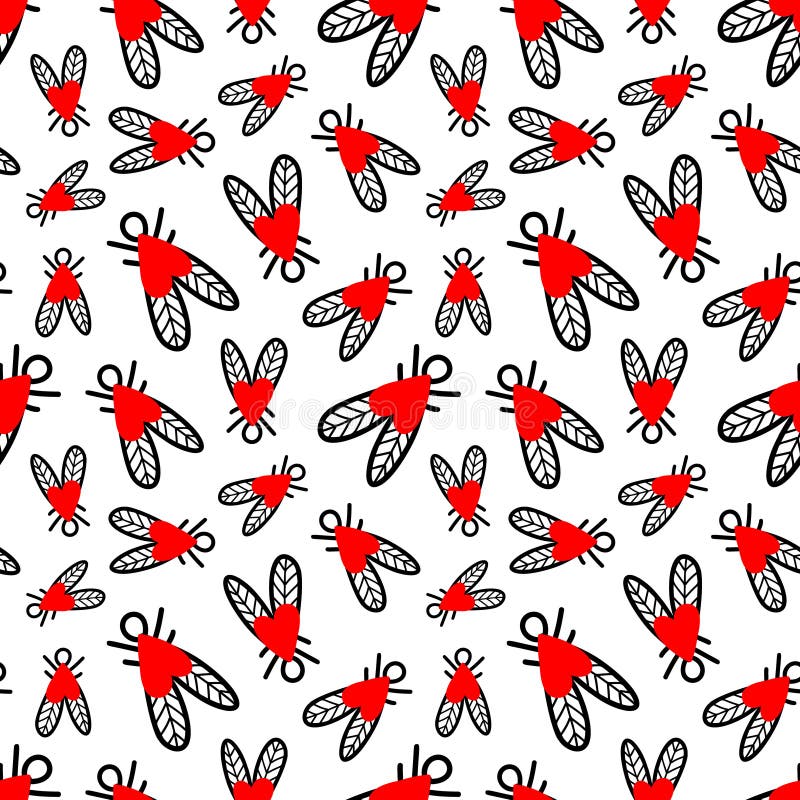 Seamless Pattern with Flies. Vector Illustration Stock Vector ...