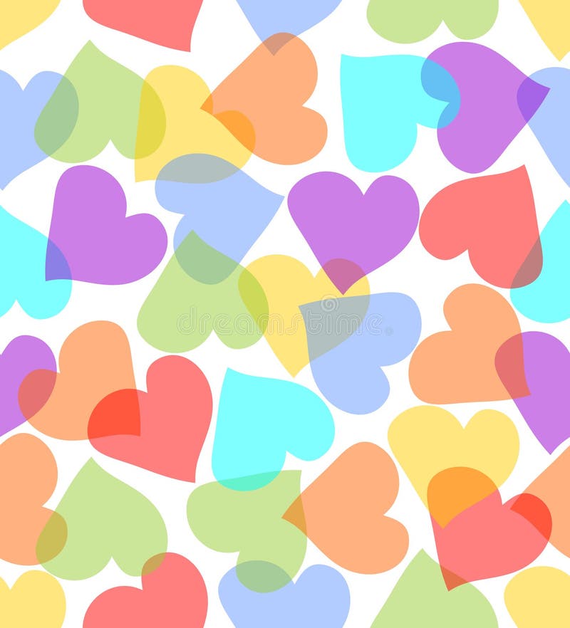 Pastel Hearts and Circles, Soft Colored Abstract Background Tile. Stock ...