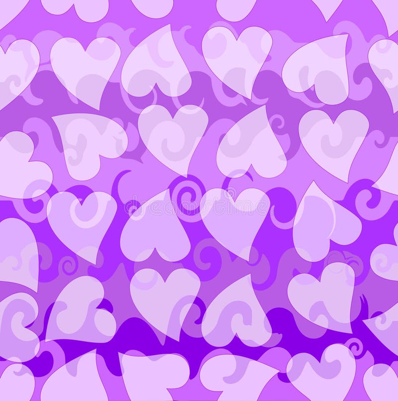 Seamless Background with Hearts and Waves Stock Illustration ...