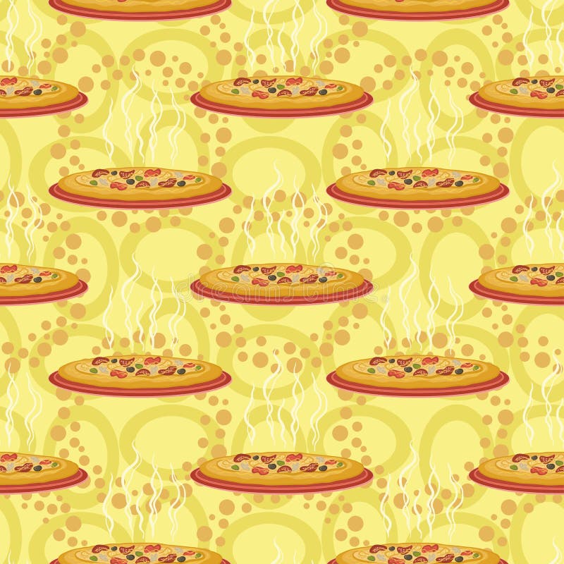 Seamless Background, Hot Pizza Stock Vector - Illustration of delicious ...