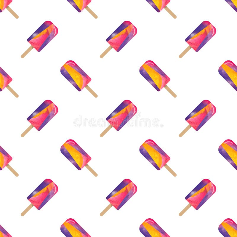 A Seamless Background Image Colorful Watercolor Texture Popsicle P ...