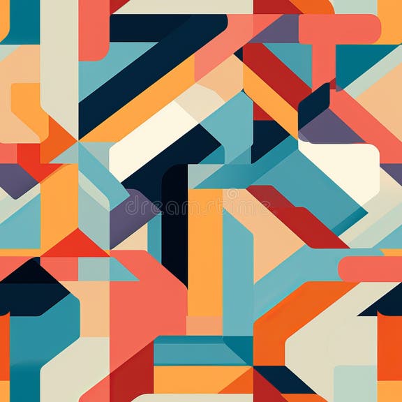 Seamless Background with the Image of Geometric Shapes Stock ...