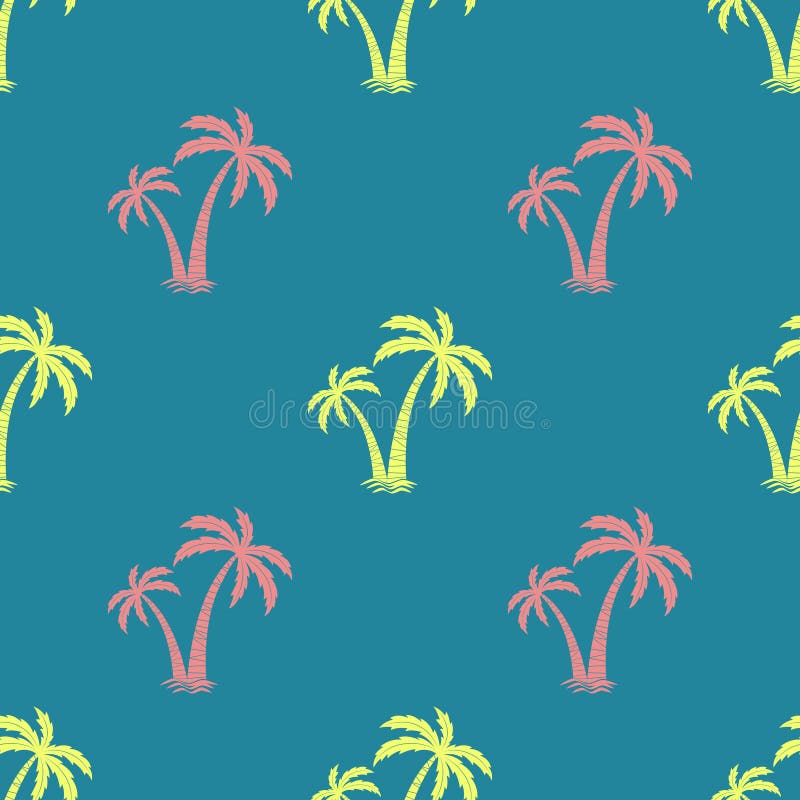 Seamless Background with the Image of Palm Trees. Vector. Simple ...