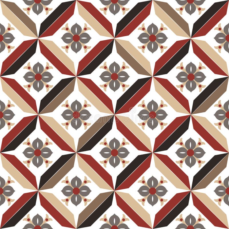 Seamless Background Image of Vintage Diamond Geometry Flower Pattern ...