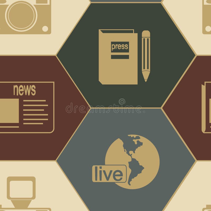 Background with Journalism Icons. Stock Vector - Illustration of badge ...