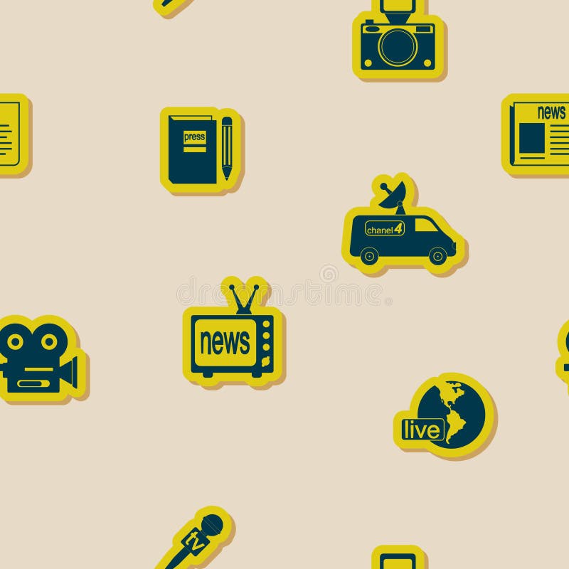 Background with Journalism Icons Stock Vector - Illustration of border ...