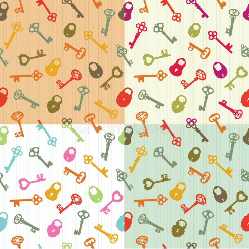 Colorful locks and keys stock vector. Illustration of protection - 49079865