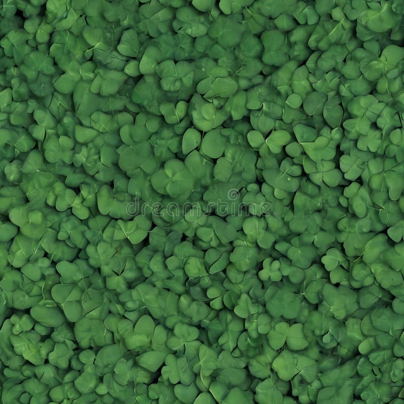 Seamless Background of 4 Leaf Clover of the Ground. Stock Illustration ...
