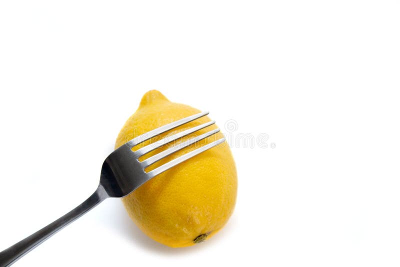 Seamless Background with Lemon. Lemon with Fork Isolated on White ...