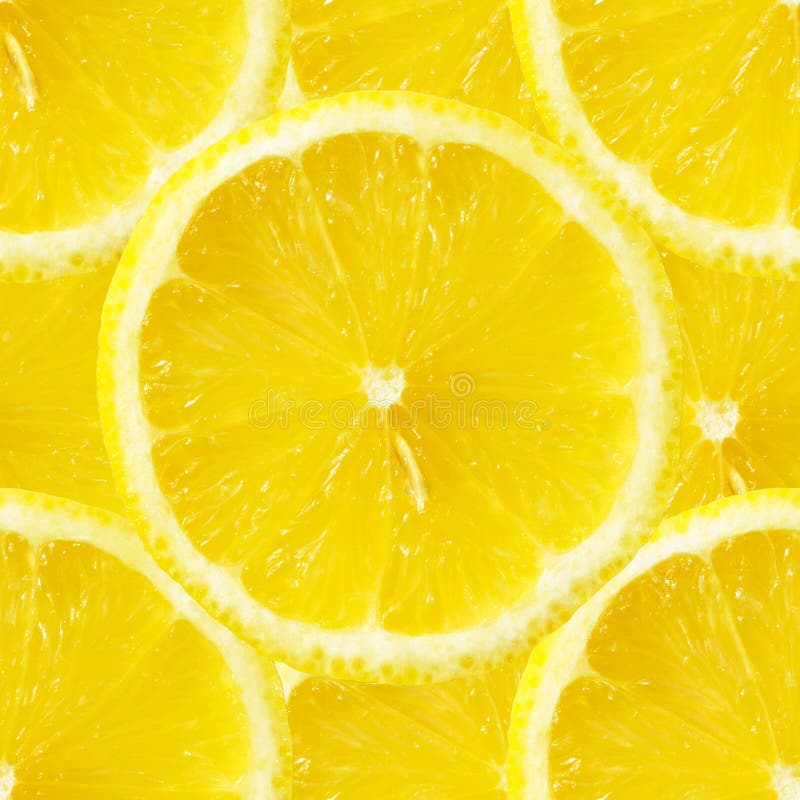 Seamless Background of Lemons Slices Stock Photo - Image of closeup ...