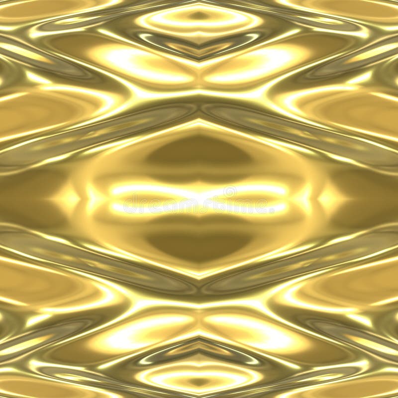 The Seamless Background is Made of Liquid Gold with Mirrored Horizontal ...
