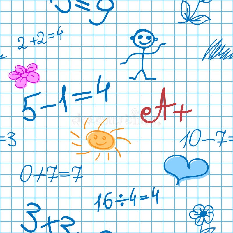 Seamless Background with Math Formulas Stock Vector - Illustration of ...