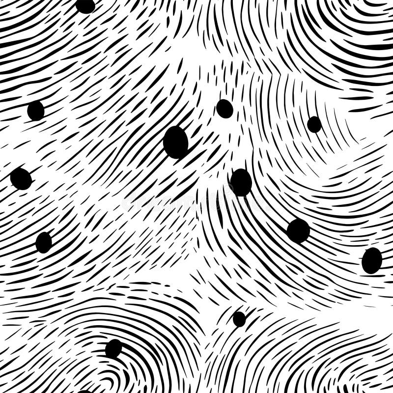 Monochrome Doodle Abstract Seamless Background with Stroke Line Stock ...