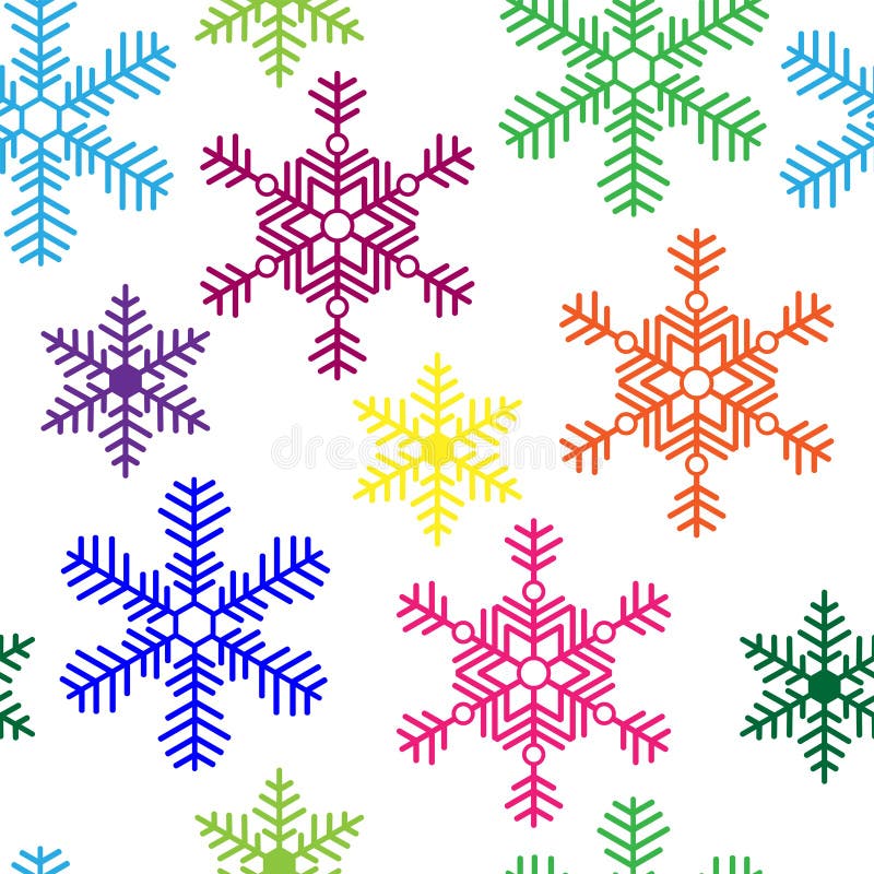 Seamless Background with Multi-colored Snowflakes Stock Vector ...