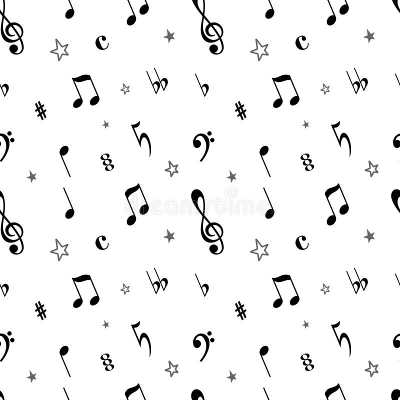 Seamless Background on a Musical Theme. Background of Musical Notes ...