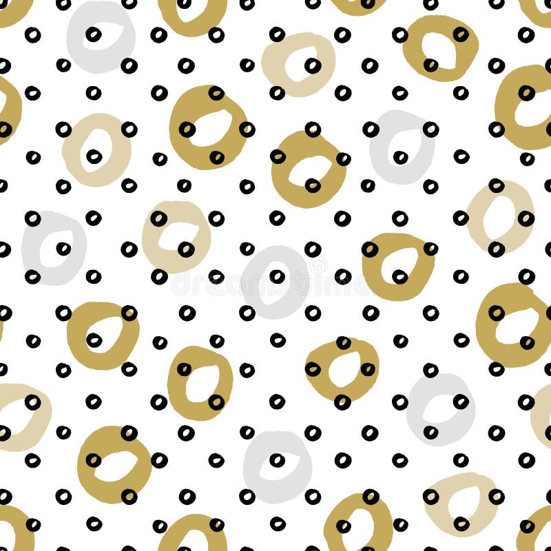 Seamless Background with Mustard Color Circles and Ink Texture. Stock ...