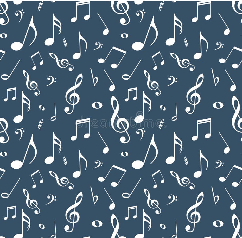 Seamless Background with Notes. Stock Vector - Illustration of symbol ...