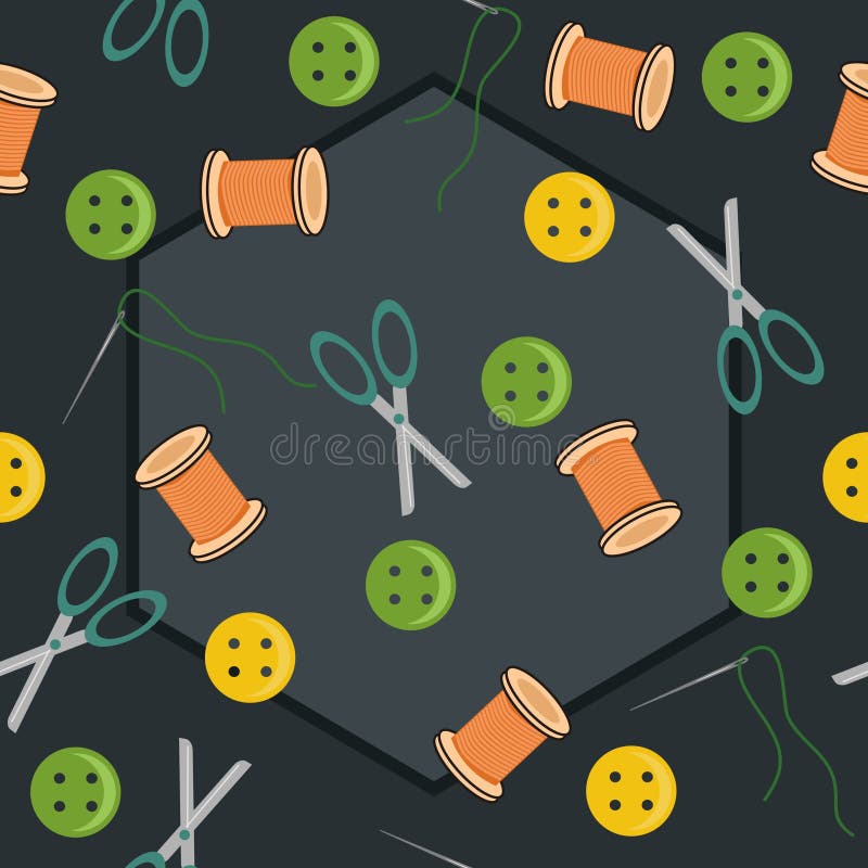 Seamless Background with Objects Stock Vector - Illustration of object ...